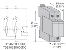 TDS502BR300DC, Chống sét pin mặt trời, chống sét hệ thống năng lượng ...